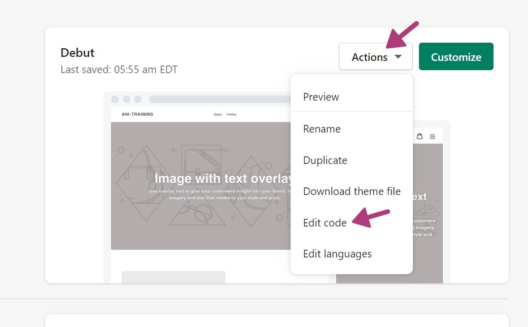 Setting the ShineOn Cart Page as the default cart page of your Shopify ...