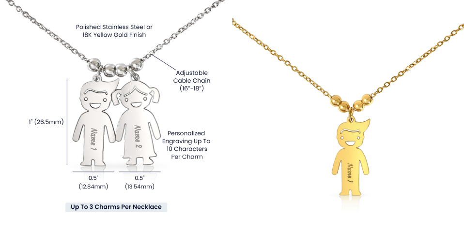 Design and Care Advice - Engraved Kid Charm Necklace – ShineOn